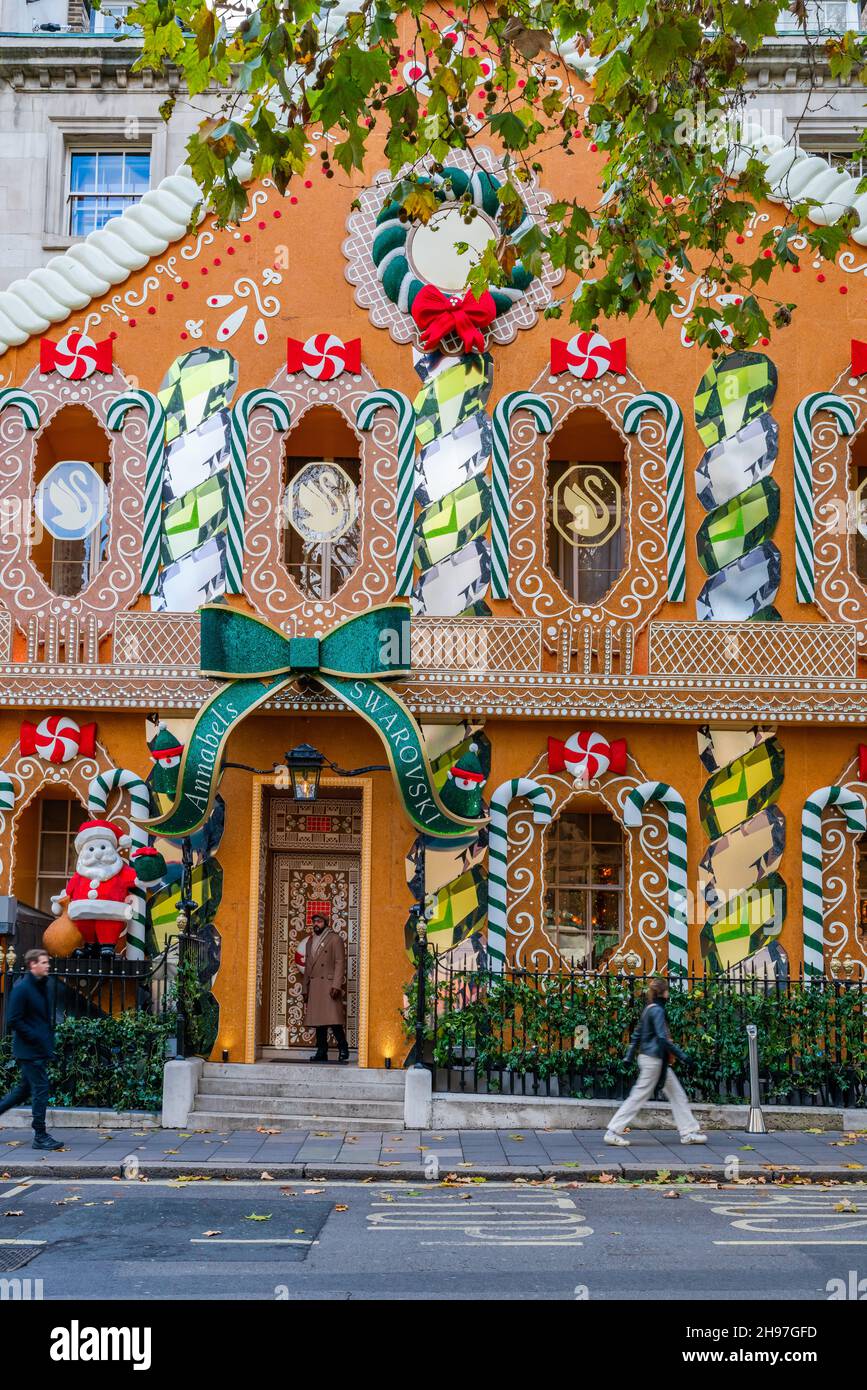 LONDON, UK - DECEMBER 04, 2021: Famous private club Annabel’s in London ...