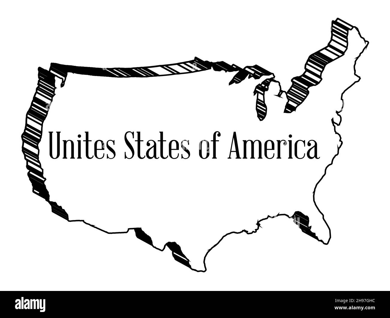 3d Usa Map Outline
