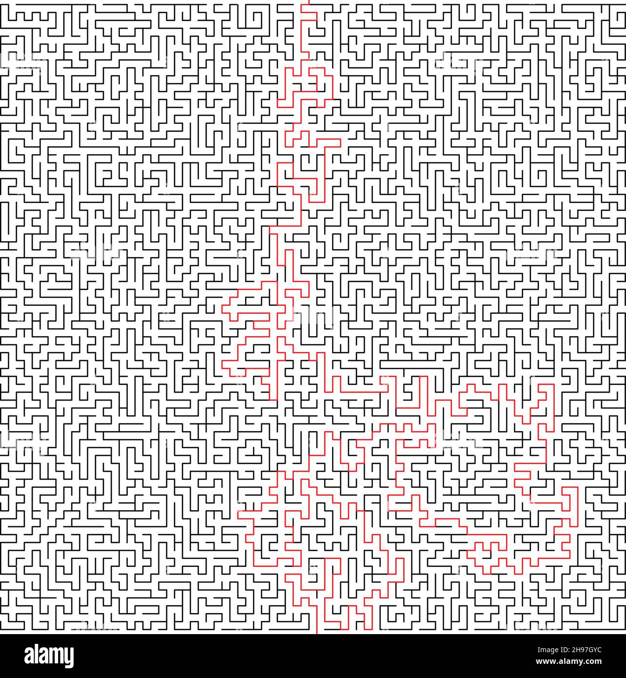 Vector labyrinth background, complicated maze illustration isolated ...