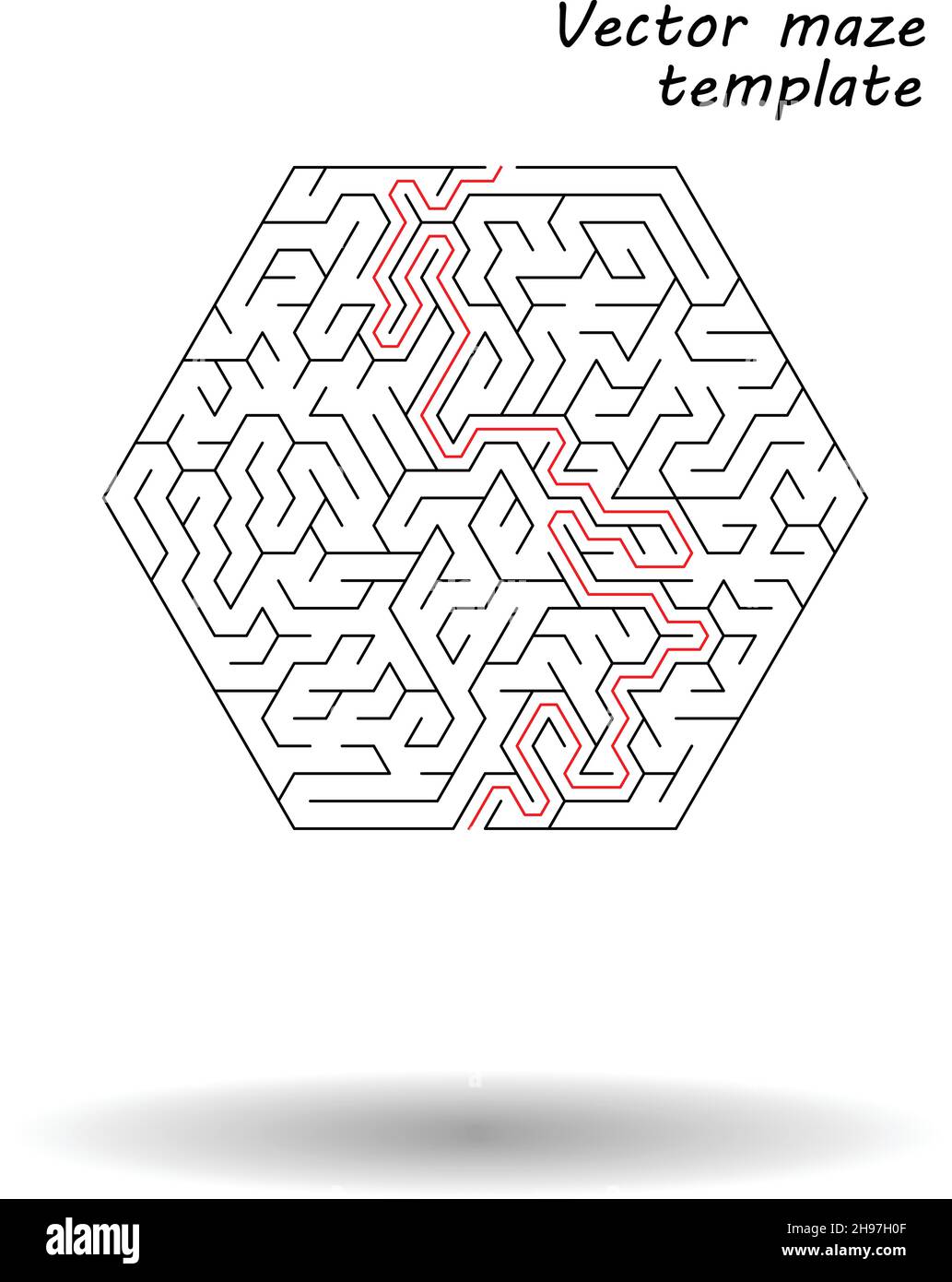 Maze vector illustration isolated over white background, conceptual logo template, design ...