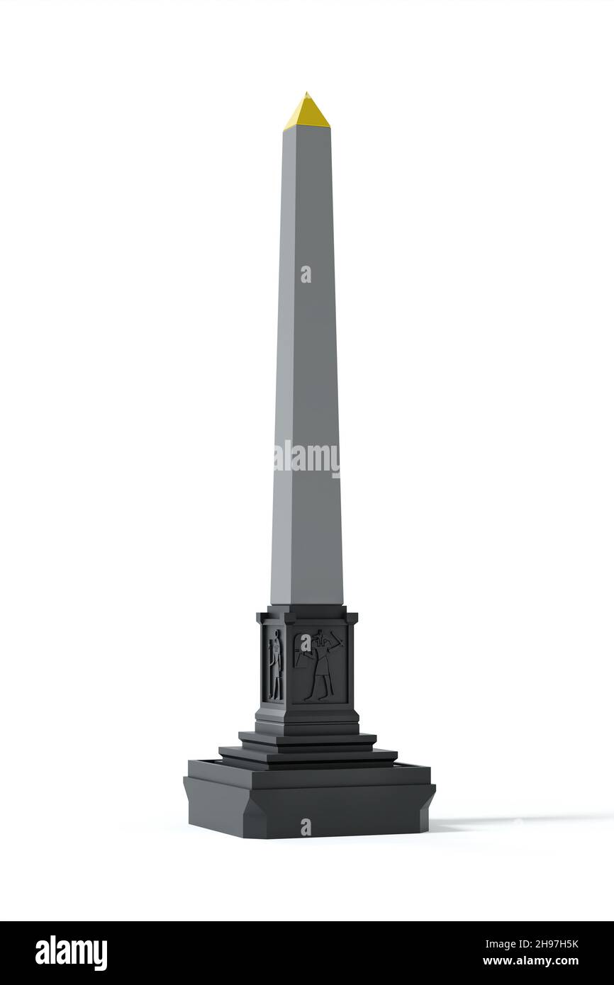 A 3D illustration of Egypt obelisk isolated on white background Stock ...