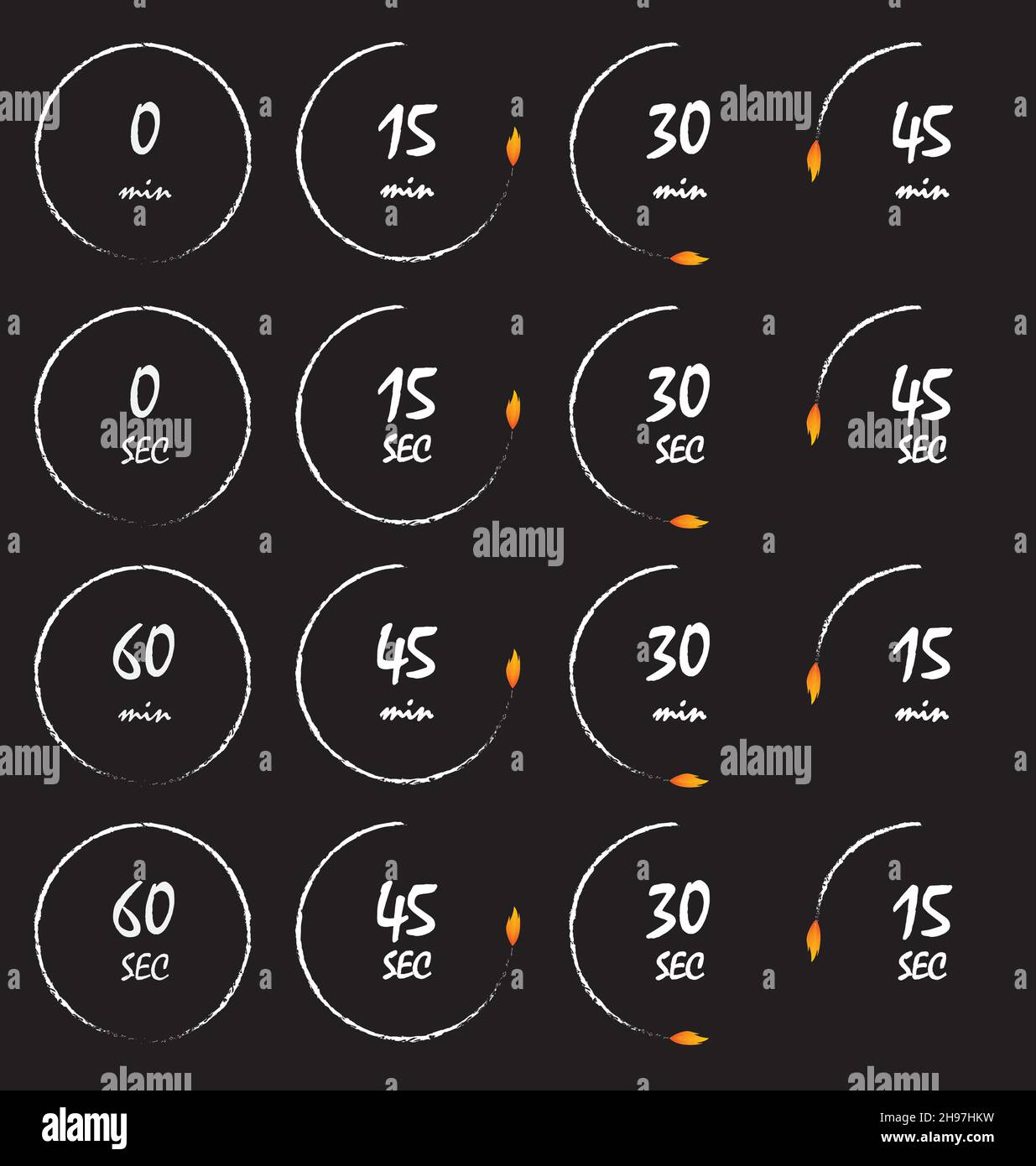 Timer burning with a fire flame, conceptual timer vector illustration ... Timer burning with a fire flame, conceptual timer vector illustration ...