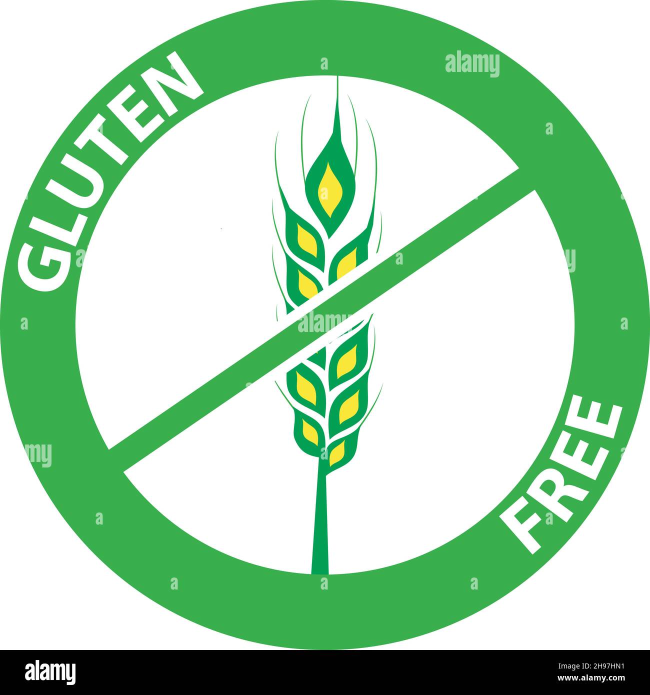 Gluten free icon, vector gluten free sign isolated over white ...