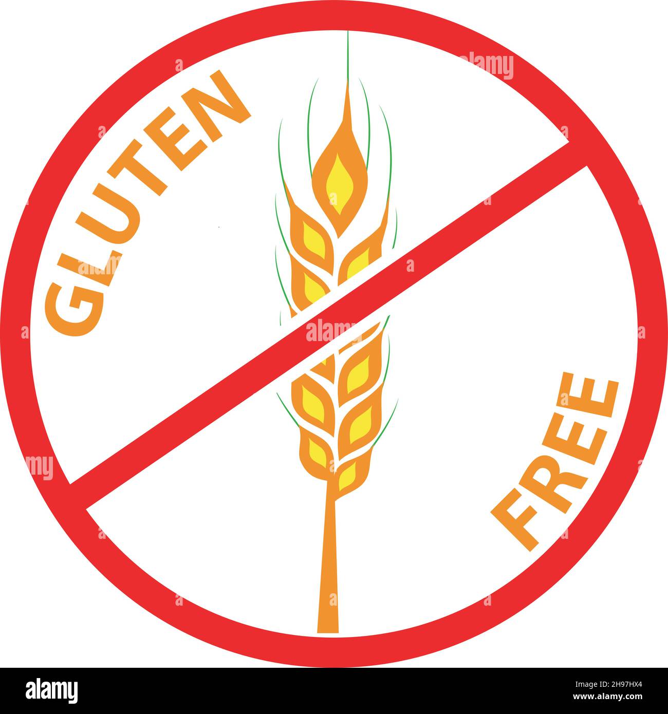 Gluten free icon, gluten free vector sign isolated over white ...