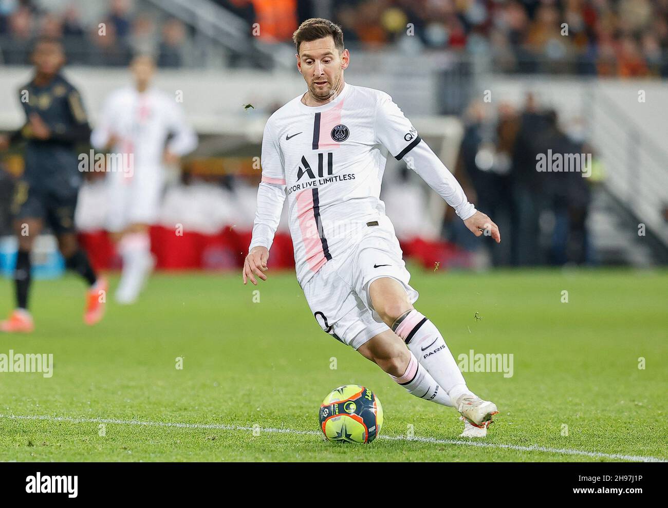 Lionel MESSI of PSG in action during the French championship soccer ...