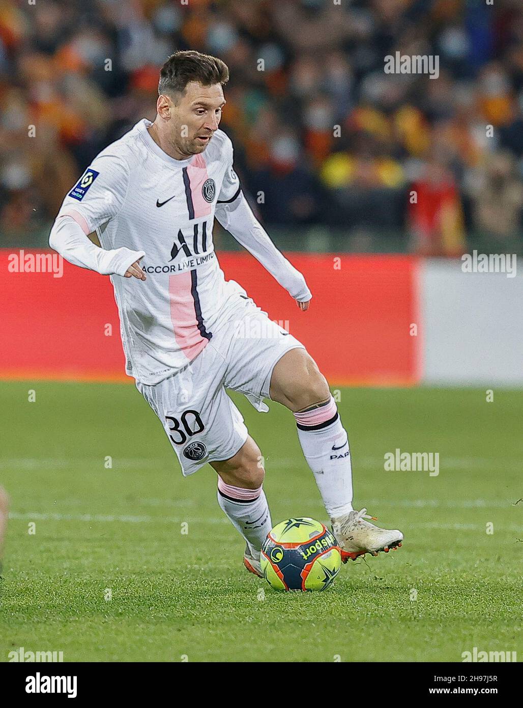 Lionel MESSI of PSG in action during the French championship soccer ...