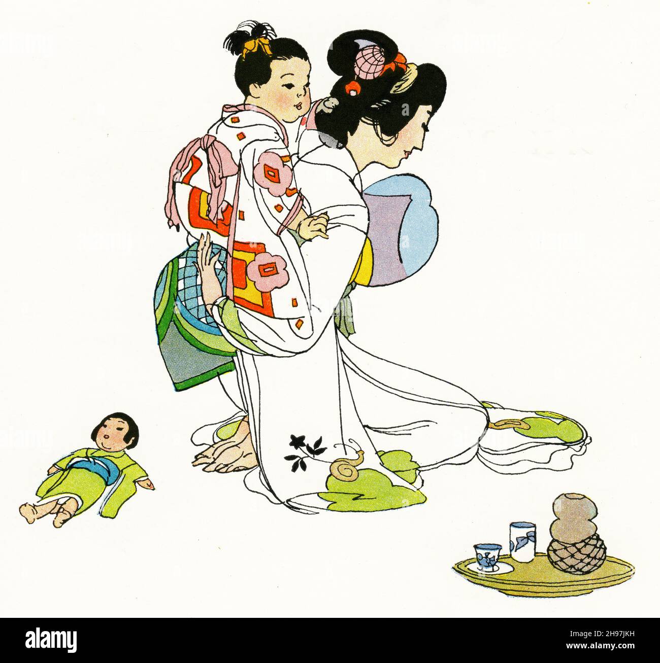 Traditional japanese mother with baby hi-res stock photography and ...