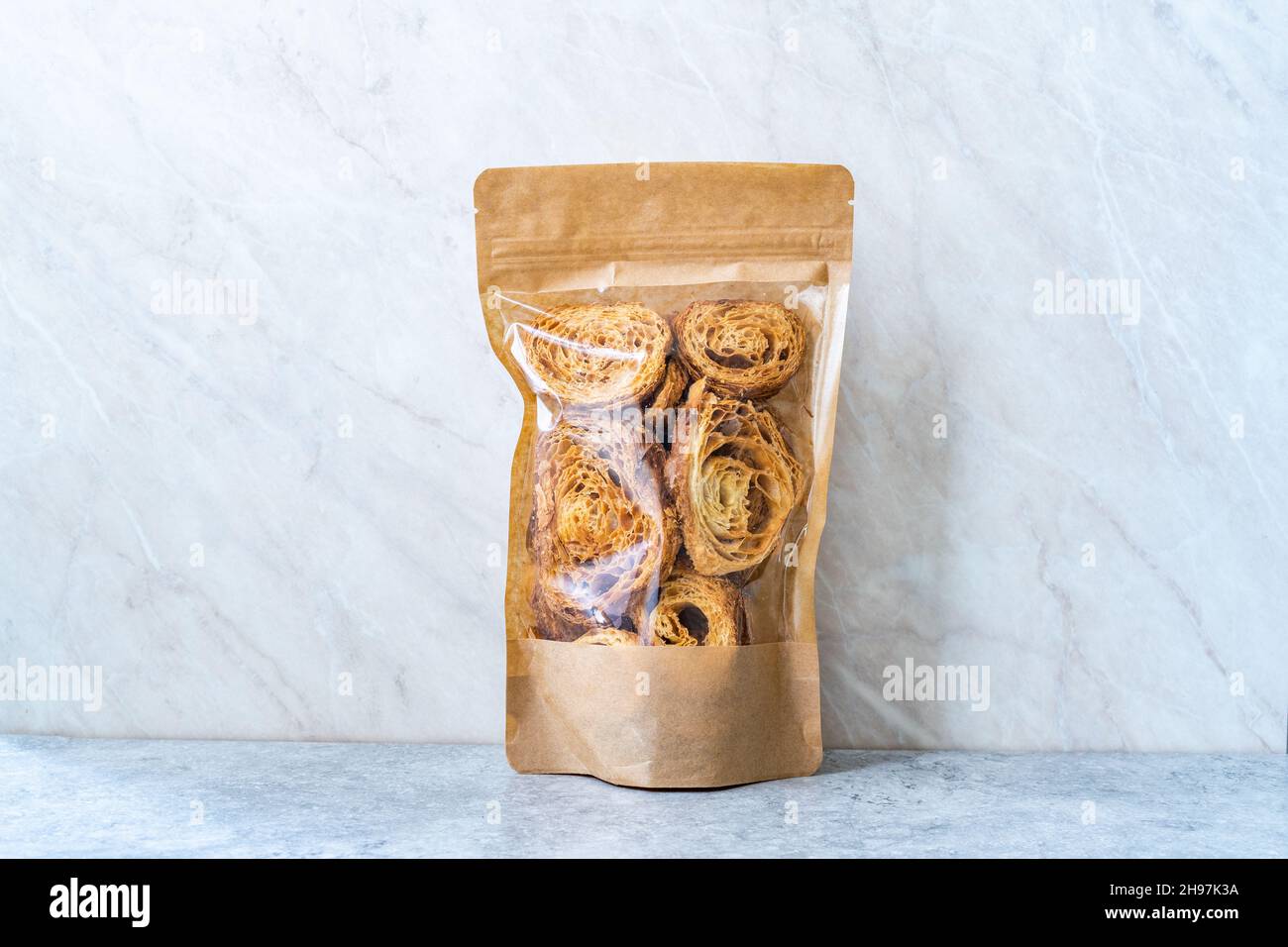 Take Away Crispy Brittle Croissant Slices in Package. Ready to Eat and ...