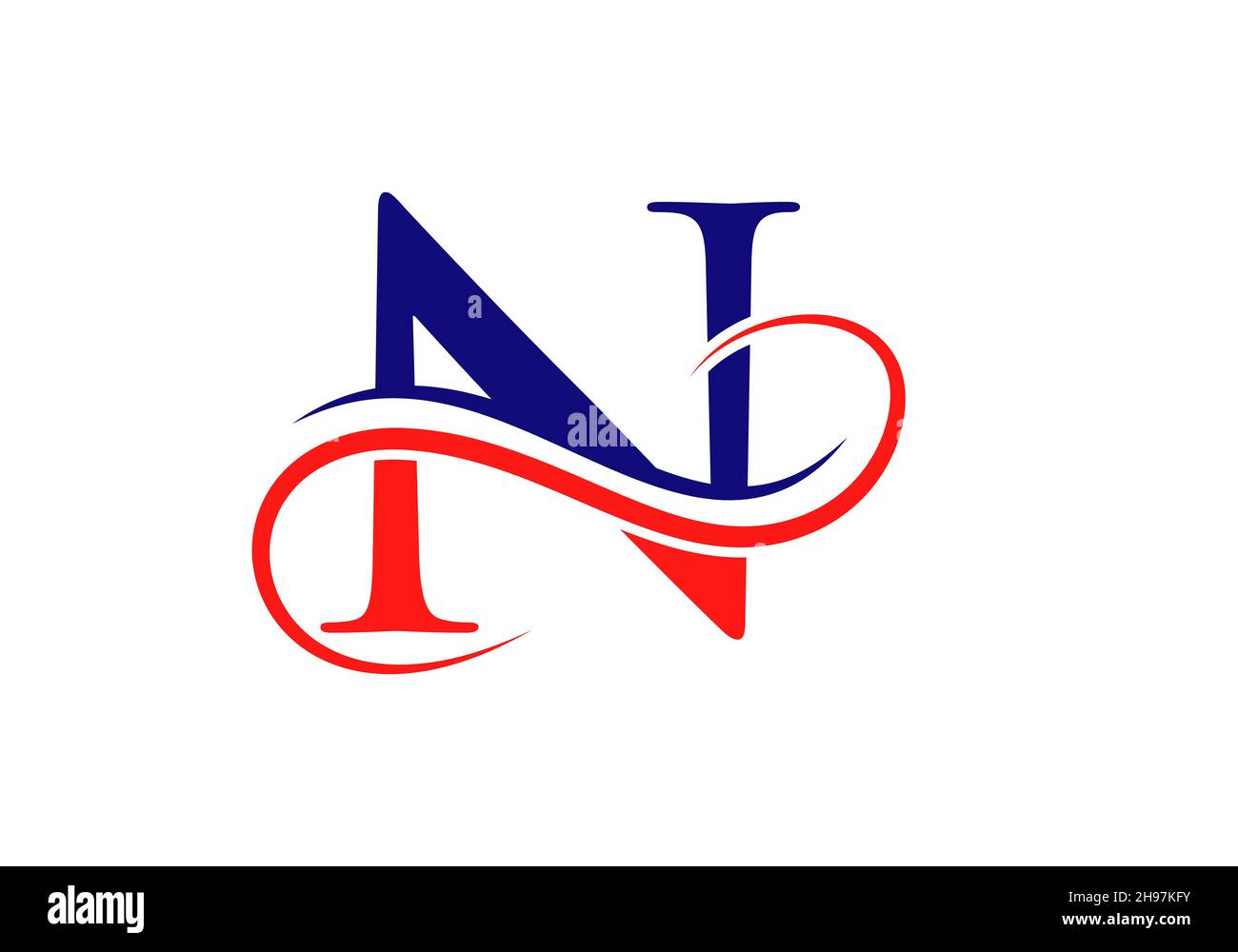 Letter N Modern Logo Design Template. N Logo With Creative Curved ...