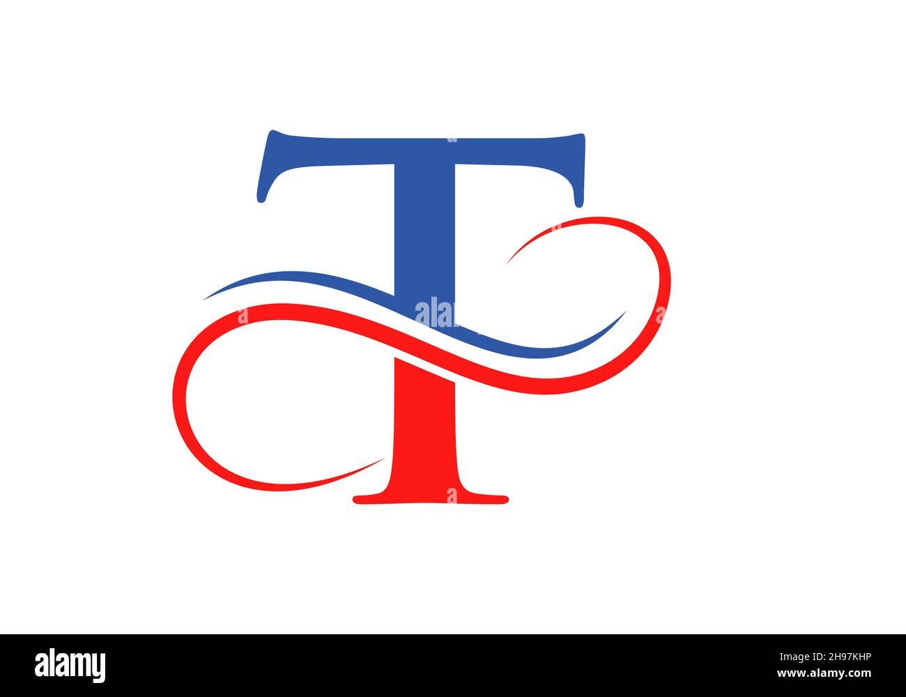T Logo With Creative Curved Vector Illustration. Initial Letter T ...