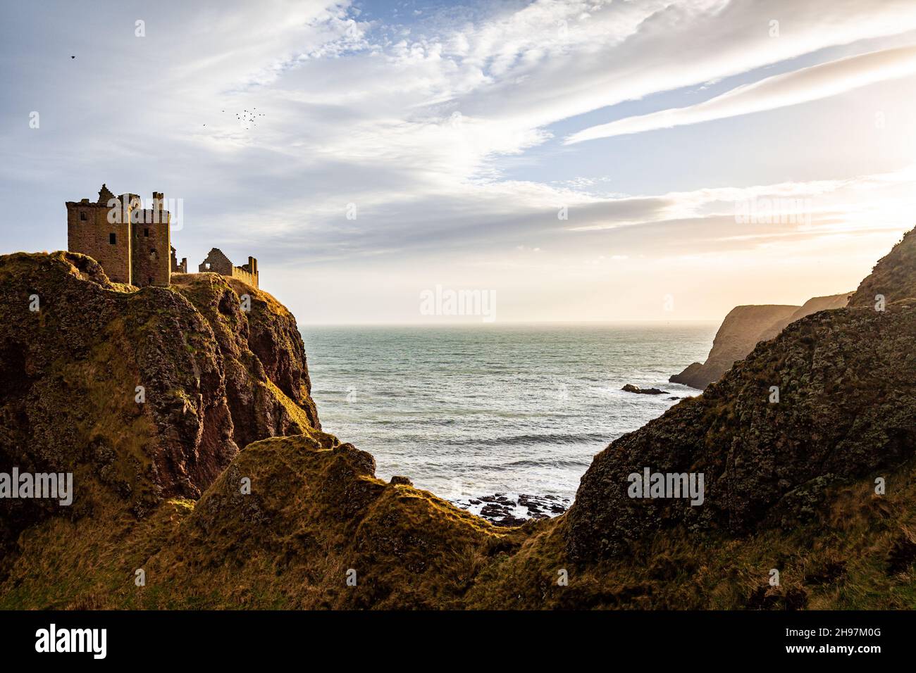 The Dunnottar Castle on the coast of North Sea in Scotland, the United ...