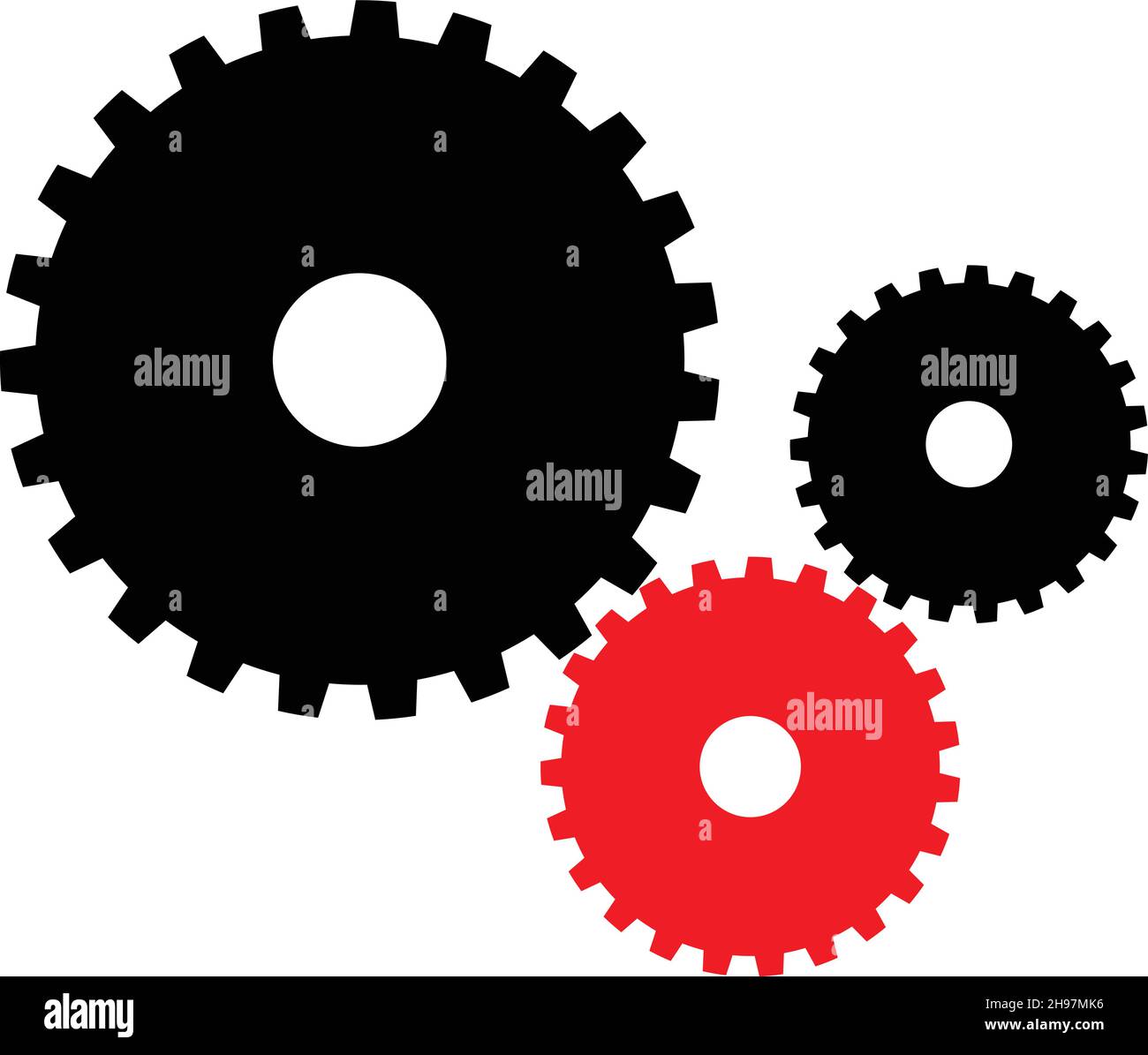 Colored industrial gears vector illustration. Be different concept ...