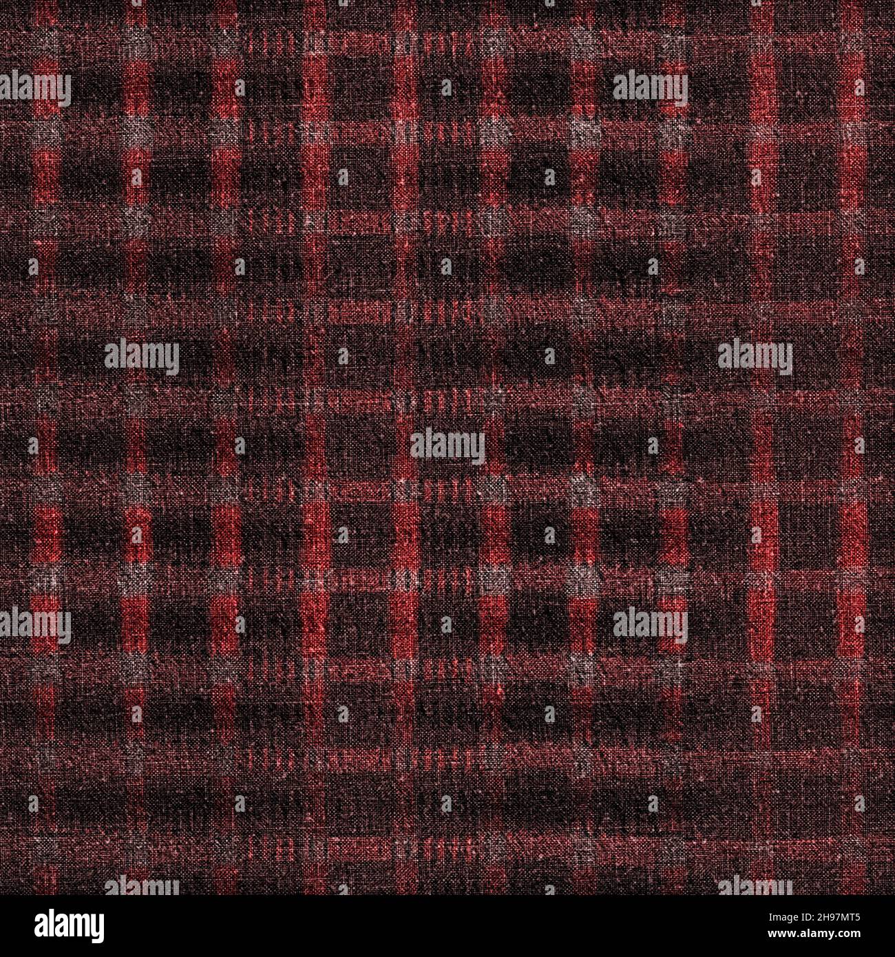 Retro red black buffalo plaid check seamless pattern. Traditional ...