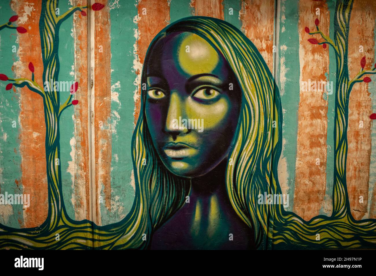 Abstract painting of a woman in the city of Tbilisi, Georgia Stock ...