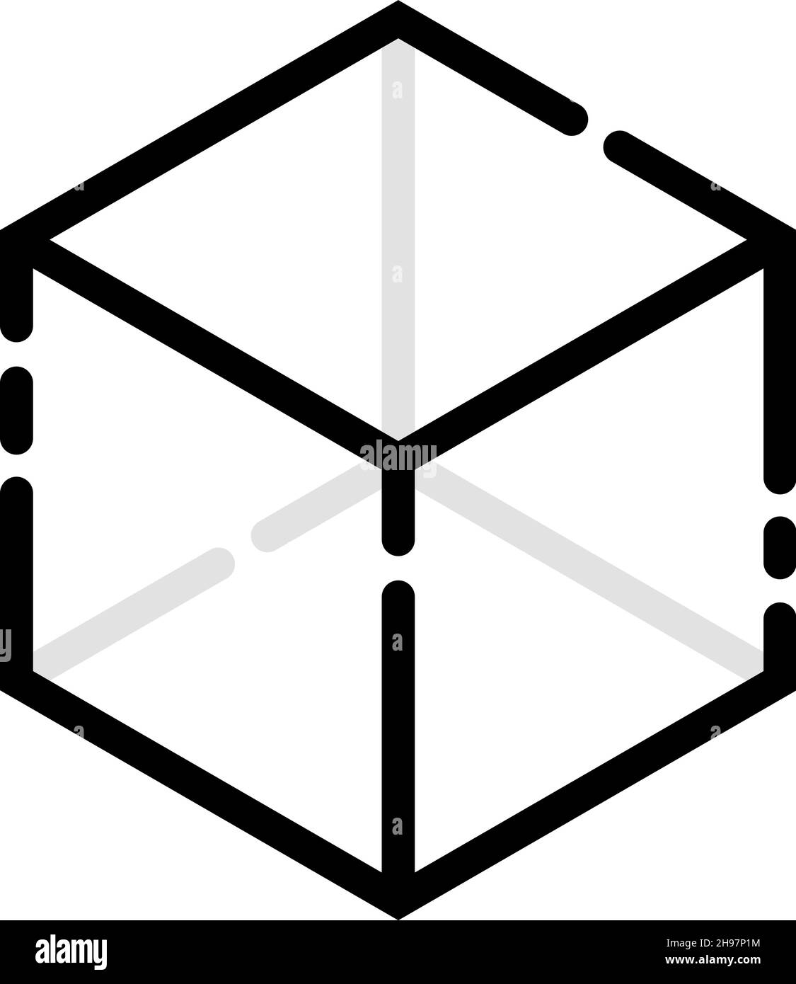 Cube icon logo outline Black and White Stock Photos & Images - Alamy