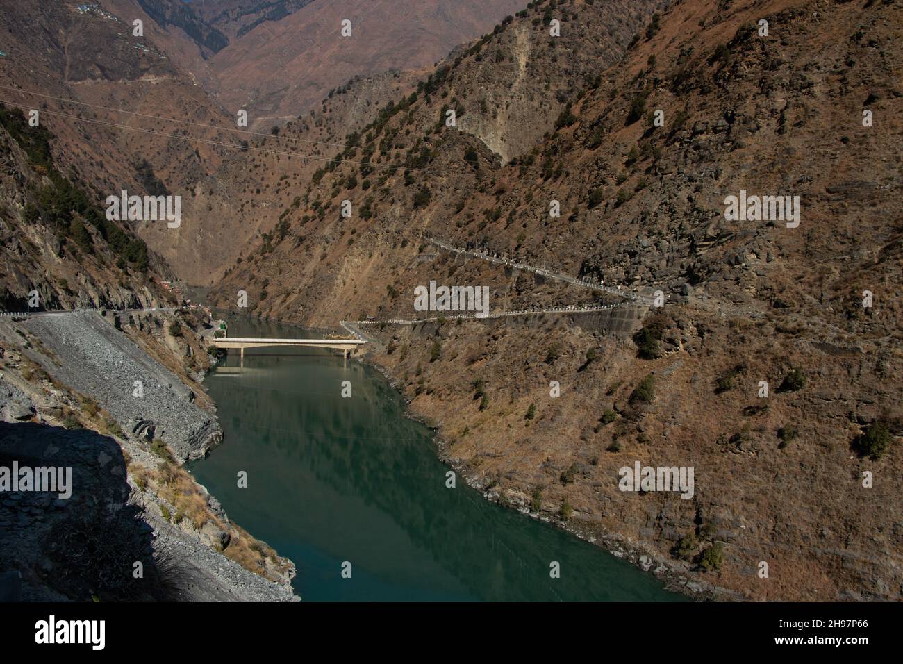 Deep view of river and bridge Stock Photo - Alamy