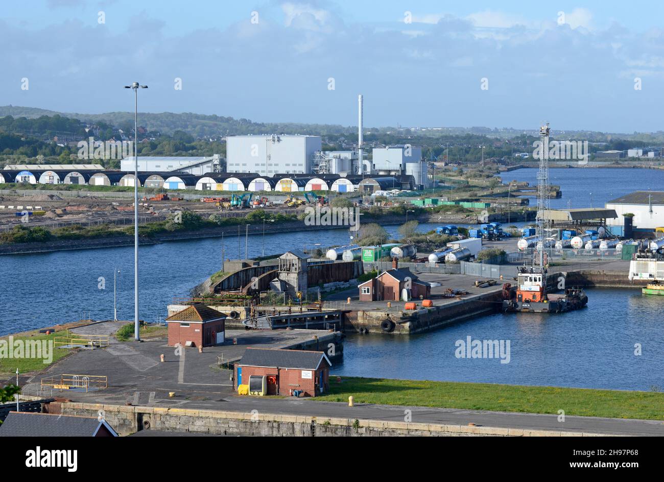 View of Barry dock next to Barry Island in south Wales, UK Stock Photo ...