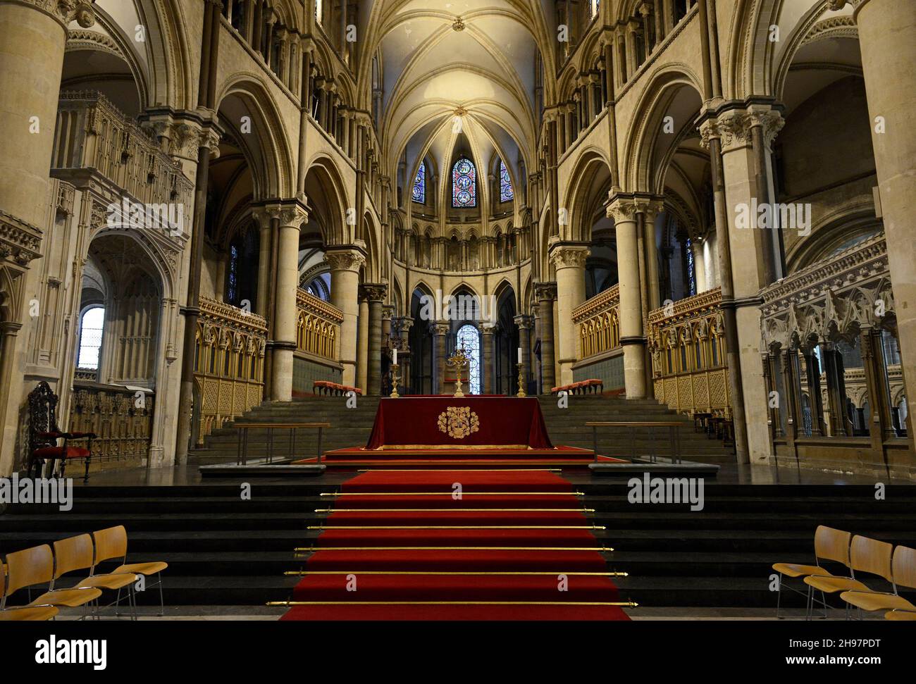 View of the 800-year old quire in Canterbury Cathedral, Kent, UK Stock ...