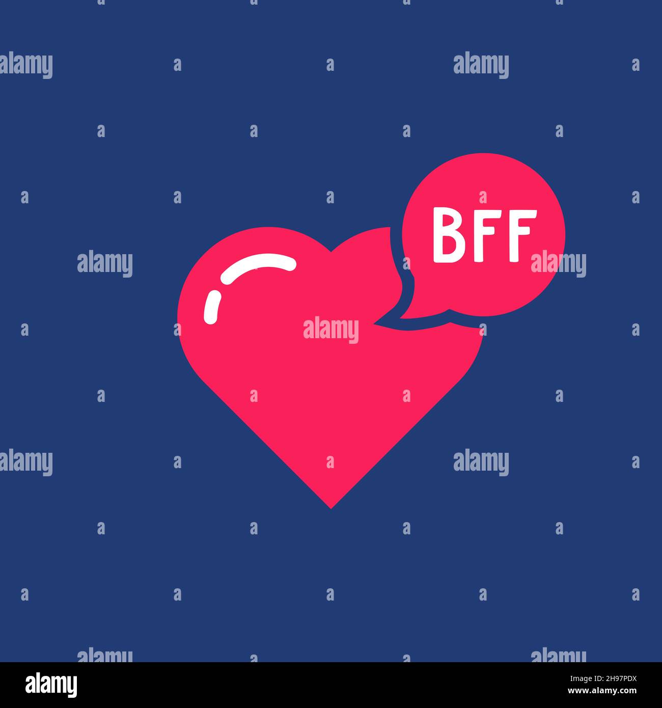 simple bff word with pink heart Stock Vector Image & Art - Alamy
