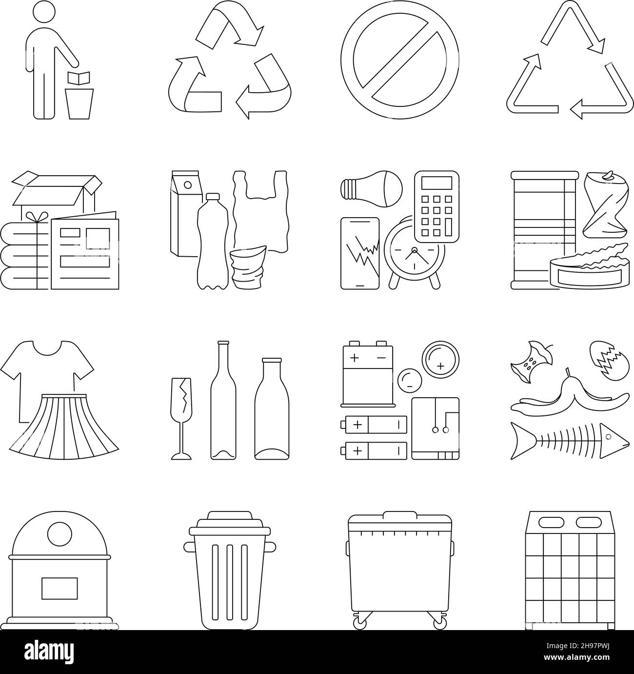 Sorted metal waste garbage Stock Vector Images - Alamy