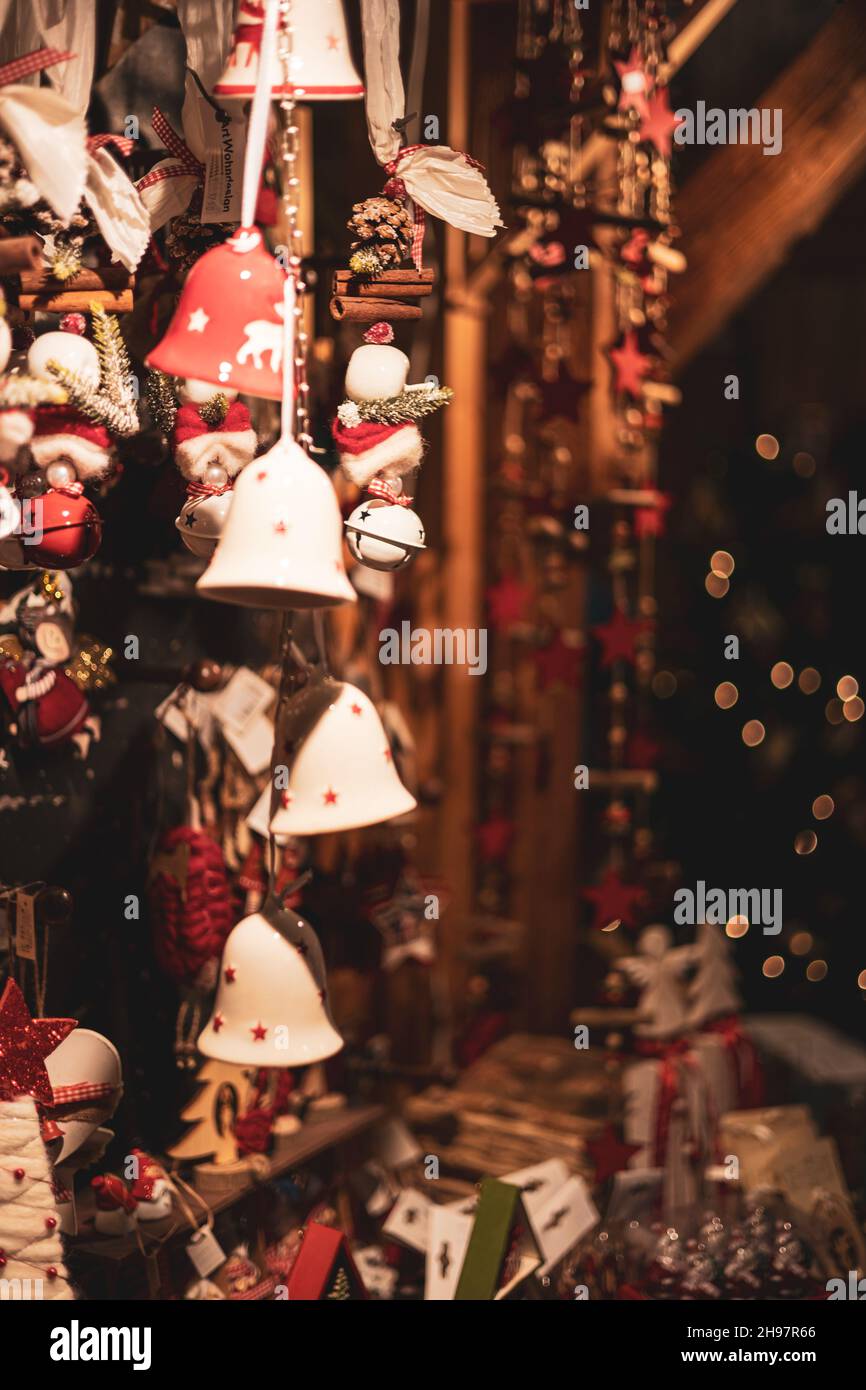 Christmas markets in the north of Italy in a december evening Stock ...