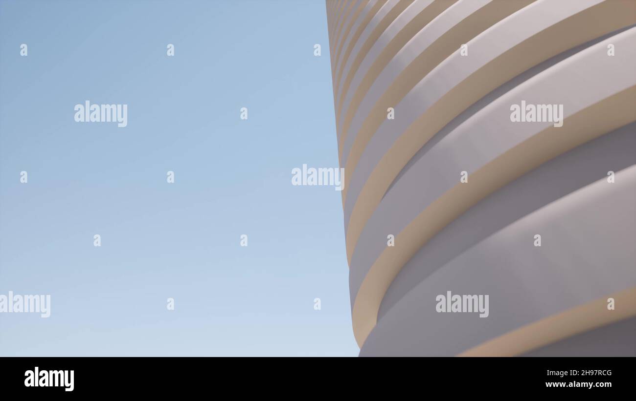 Round building from concrete Futuristic modern architecture building ...