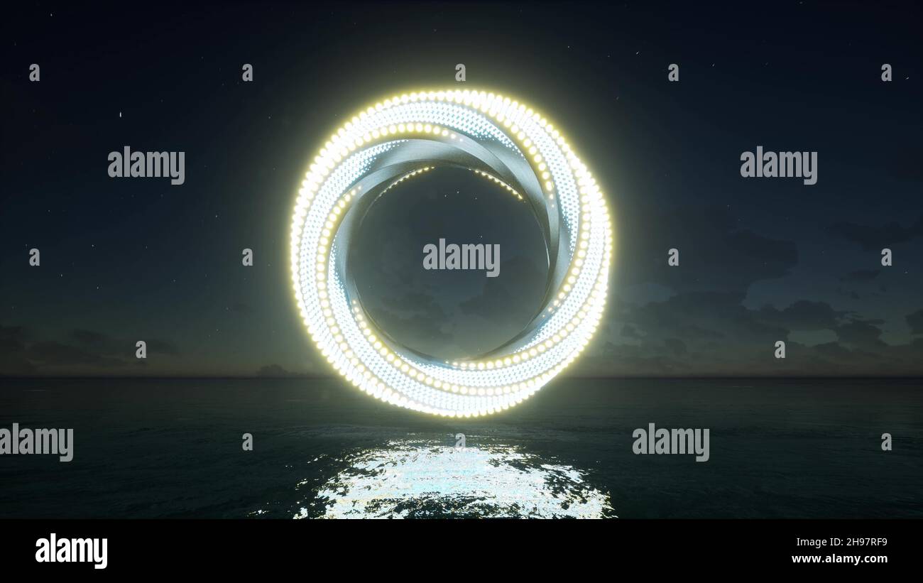 Futuristic neon structure in 3d style architecture building Data neon ...