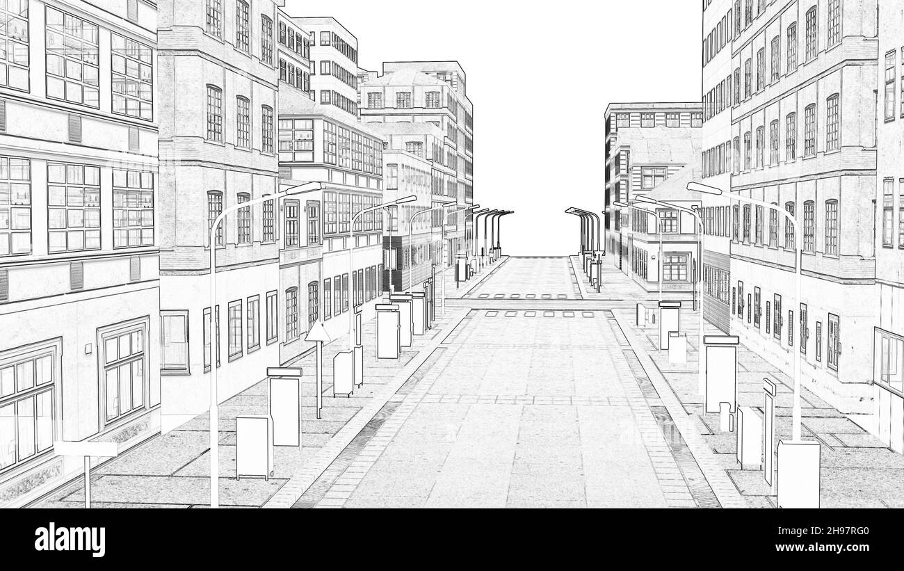 City sketch hi-res stock photography and images - Alamy