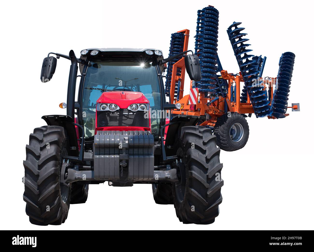 Agriculture Equipment. tractor and disc harrow Stock Photo - Alamy