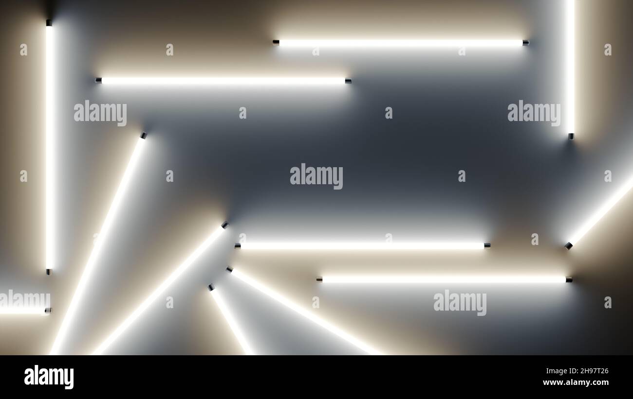 A 3D illustration of white neon tubes texture background Stock Photo ...