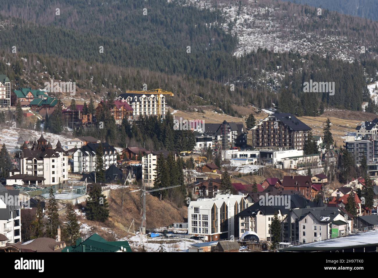 A view of buildings on the background of hills in Passau, Germany Stock ...