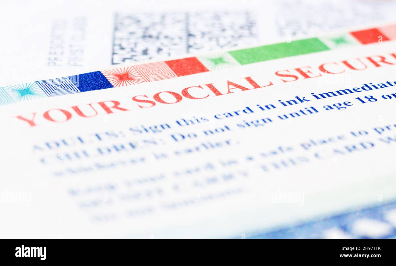 social security background macro photo Stock Photo - Alamy