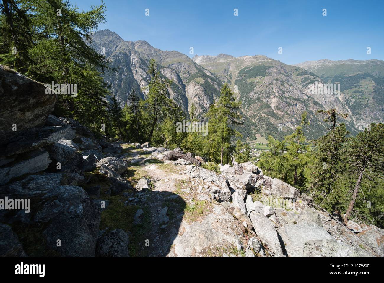 landscape and view of the matter valley from the europa hiking trail ...