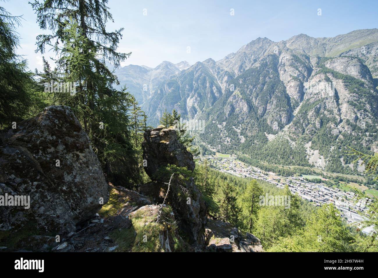 landscape and view of the matter valley from the europa hiking trail ...