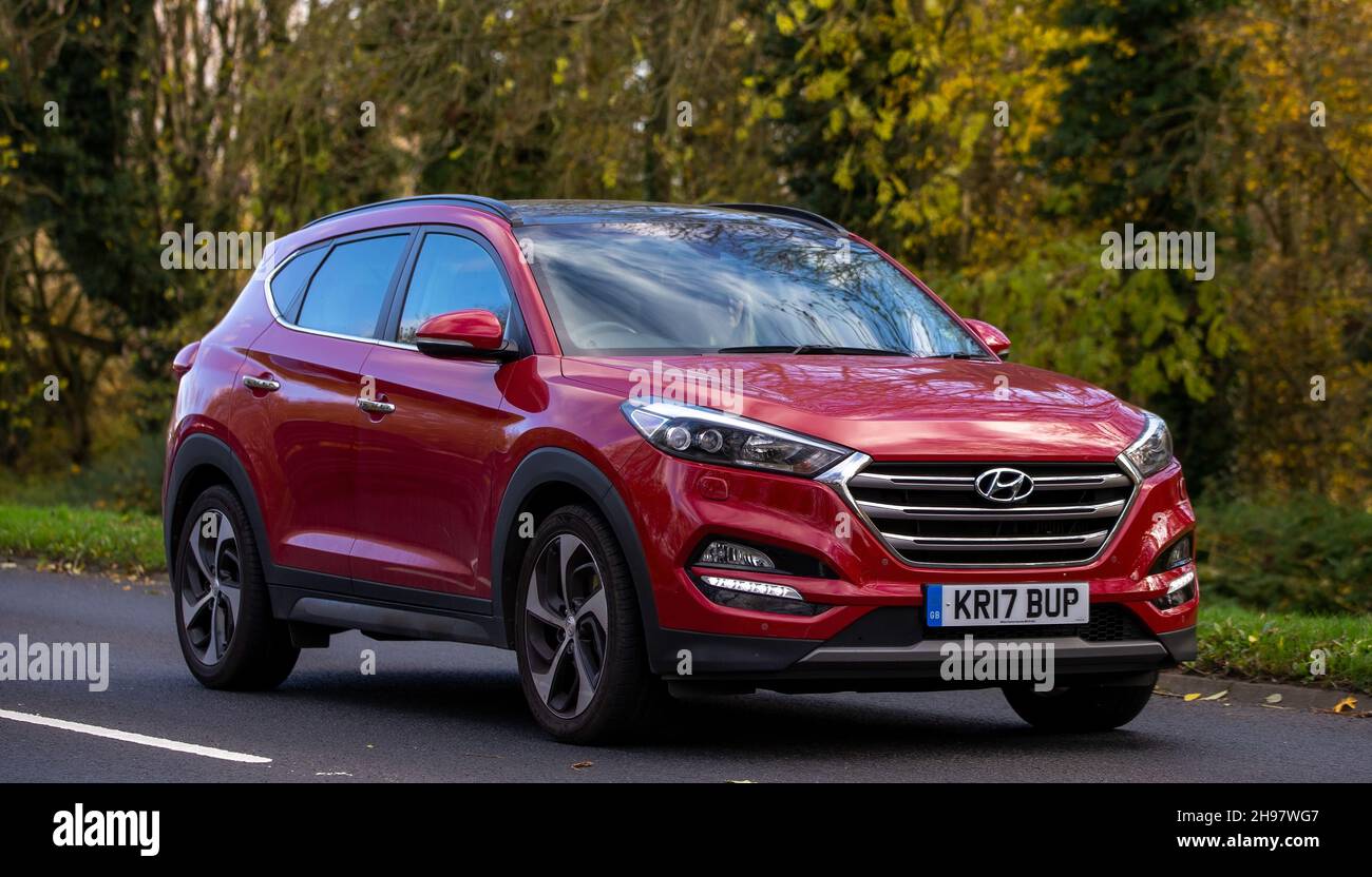 2017 red Hyundai Santa Fe Stock Photo - Alamy