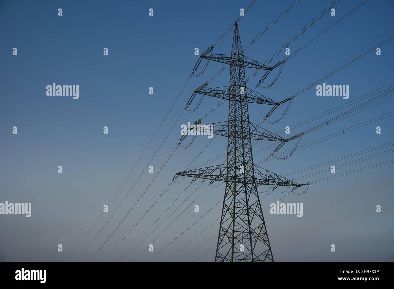Single Electricity pylon (Strommasten) also overhead line pylon in ...