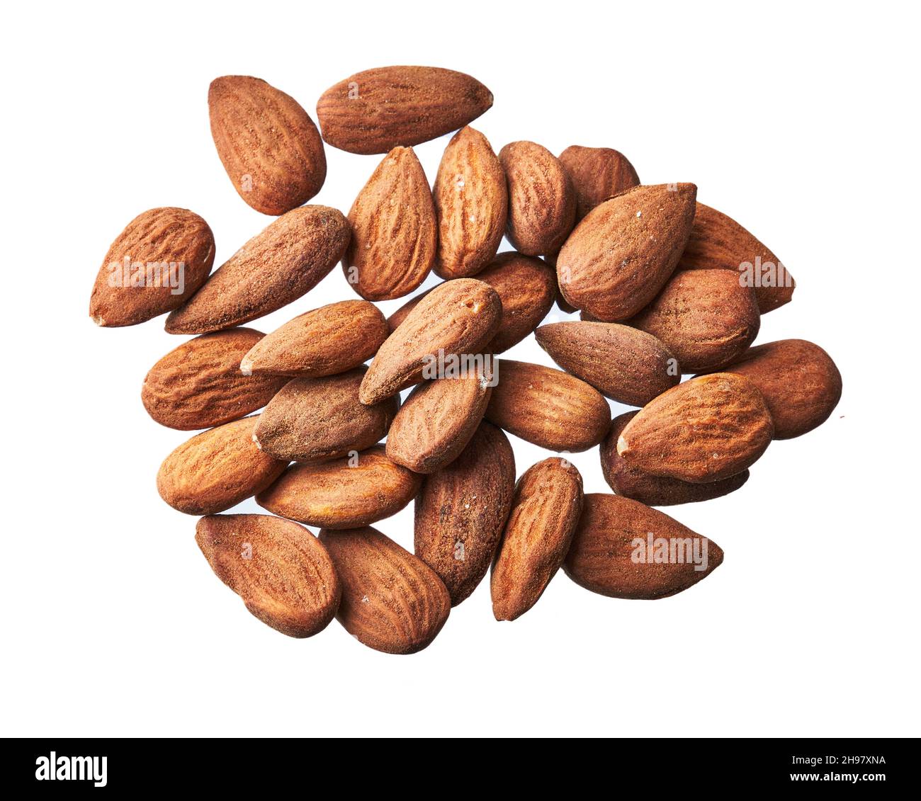 Bunch of delicious almonds isolated over white background Stock Photo ...