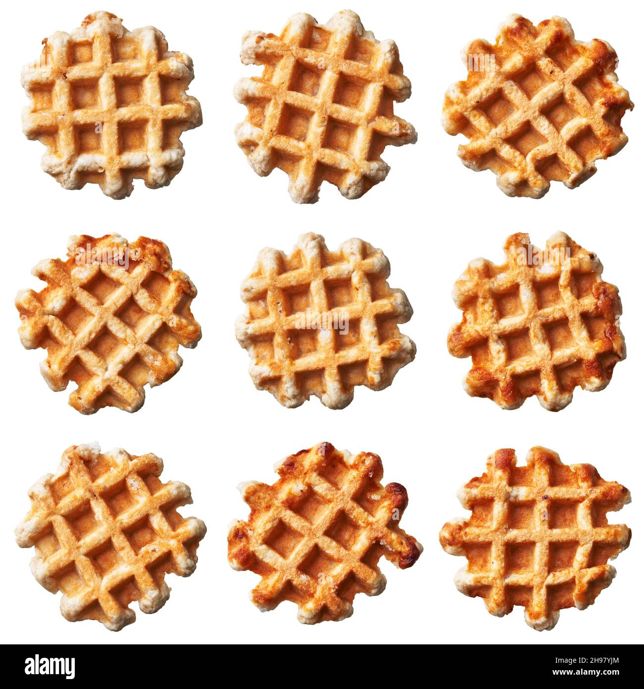 Bunch of delicious waffles isolated over white background Stock Photo ...