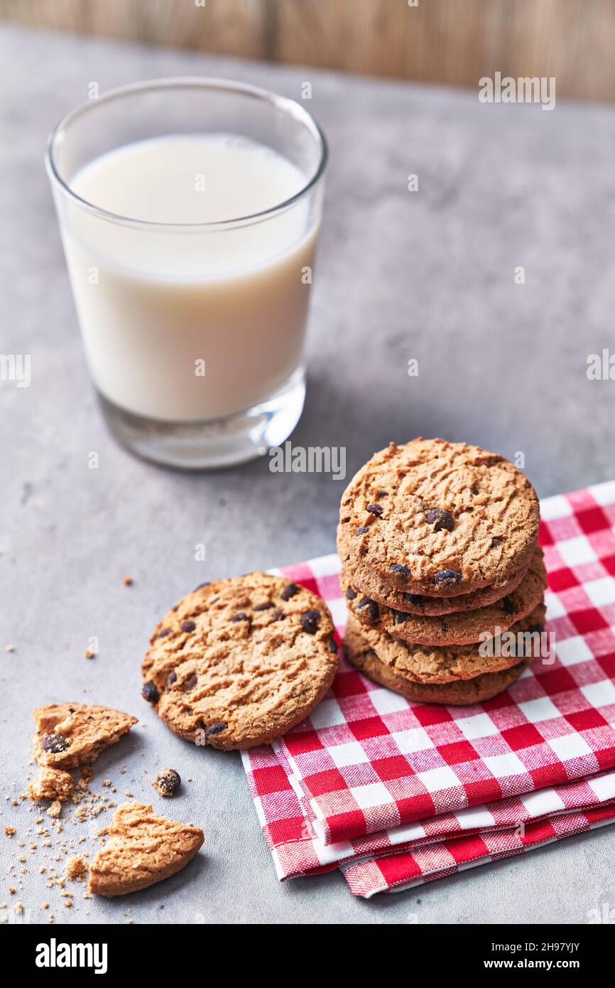 Delicious chocolate cookies on a concrete surface Stock Photo - Alamy