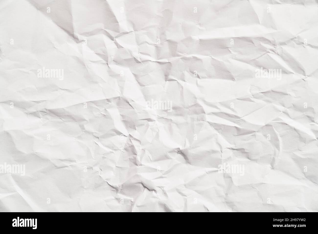White crumpled paper texture with wrinkles. Damaged and torn sheet ...