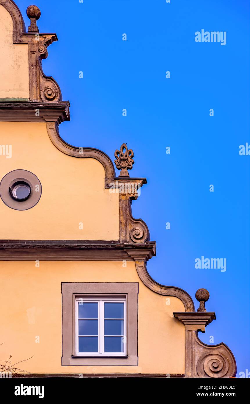 Baroque gable of a historical architecture in detail, Zwiefalten, Baden ...