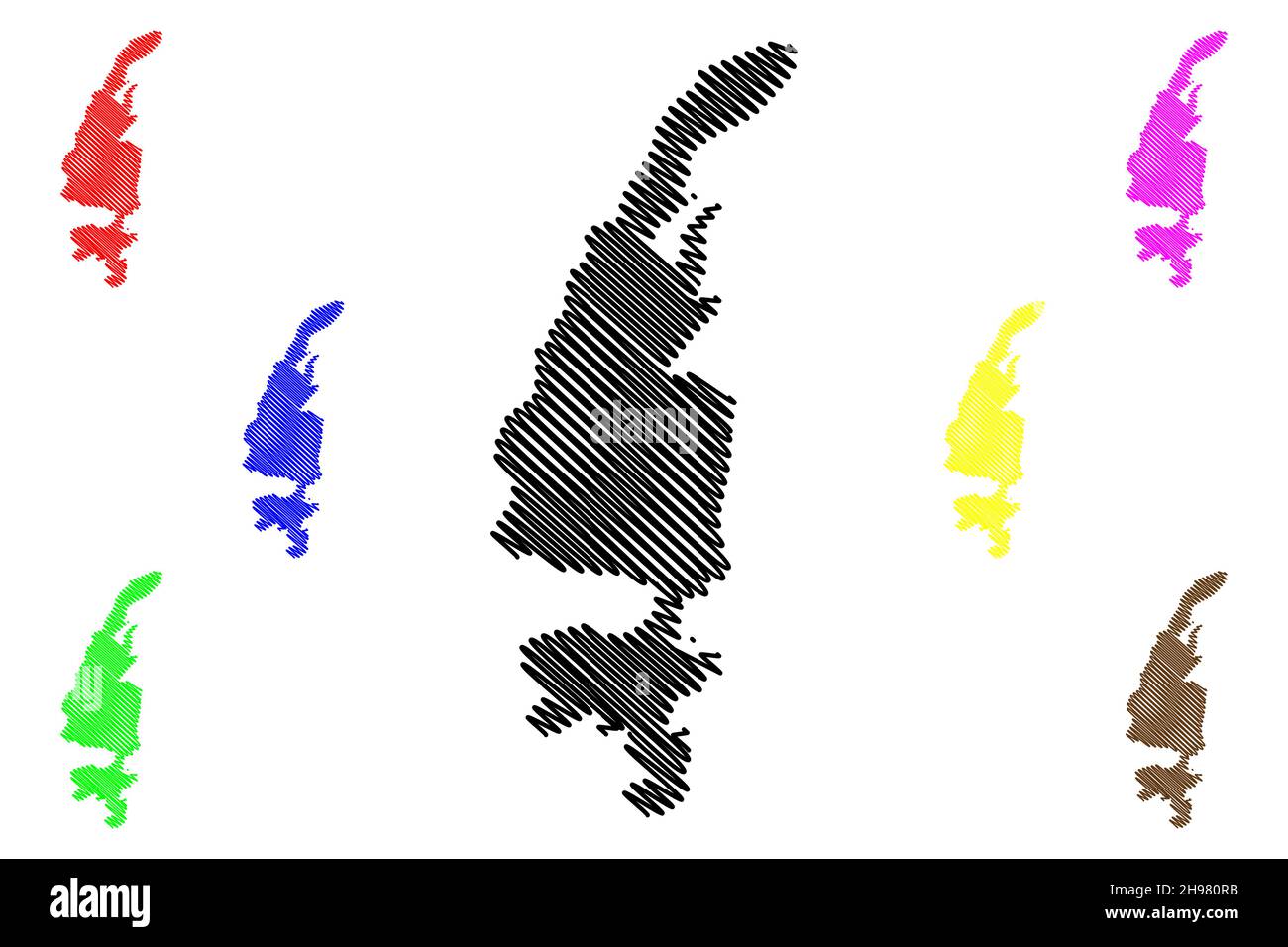 Imphal West district (Manipur State, Republic of India) map vector ...