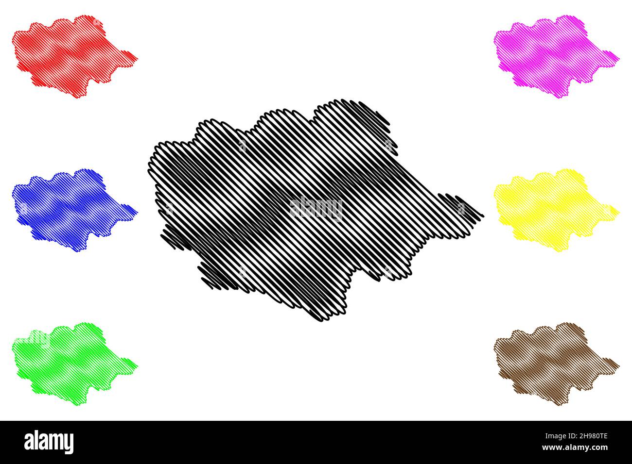 Jagitial district (Telangana State, Republic of India) map vector ...