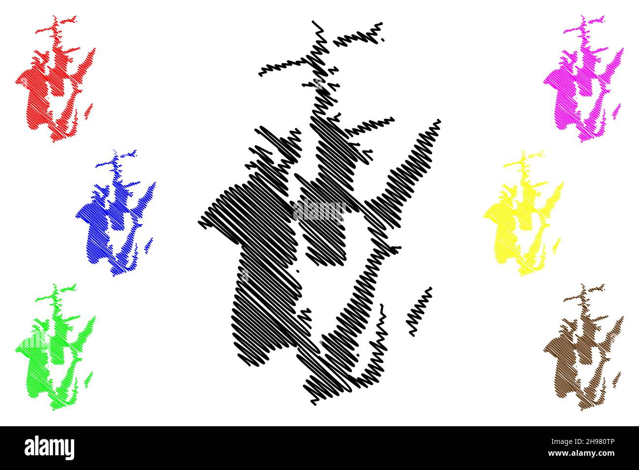 Imphal East district (Manipur State, Republic of India) map vector ...