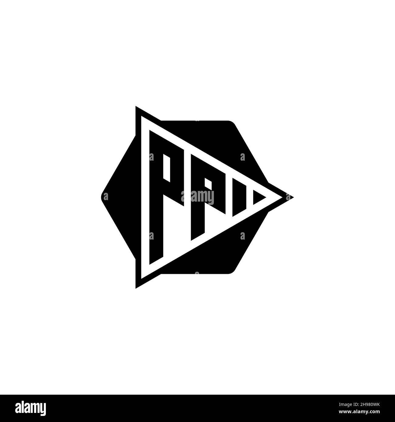 PP Monogram logo letter with triangle play button shape hexagonal ...