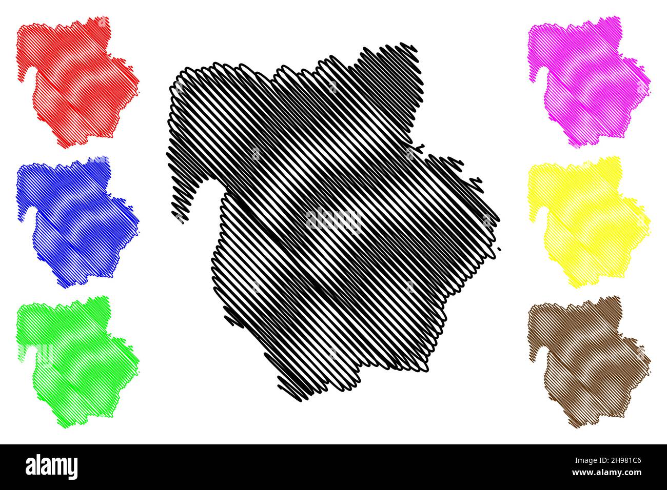 Churachandpur district (Manipur State, Republic of India) map vector ...