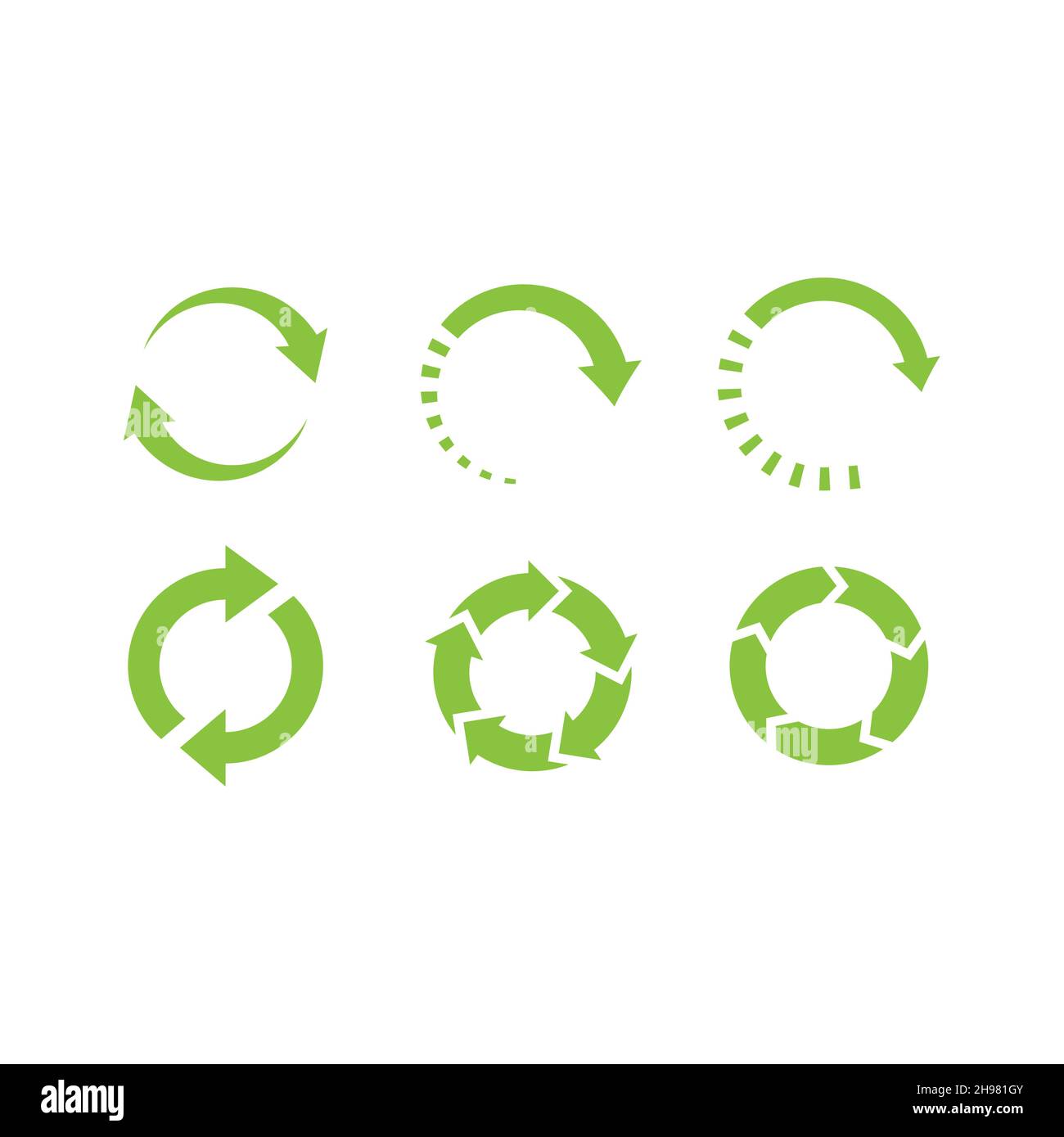 Recycled arrow circle vector icon set. Loop arrows, recycle and reuse symbol Stock Vector Image ...
