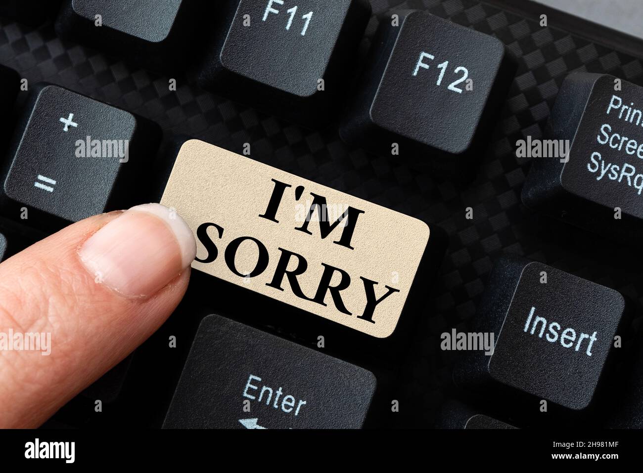 Sign displaying I M Sorry. Word Written on To ask for forgiveness to ...