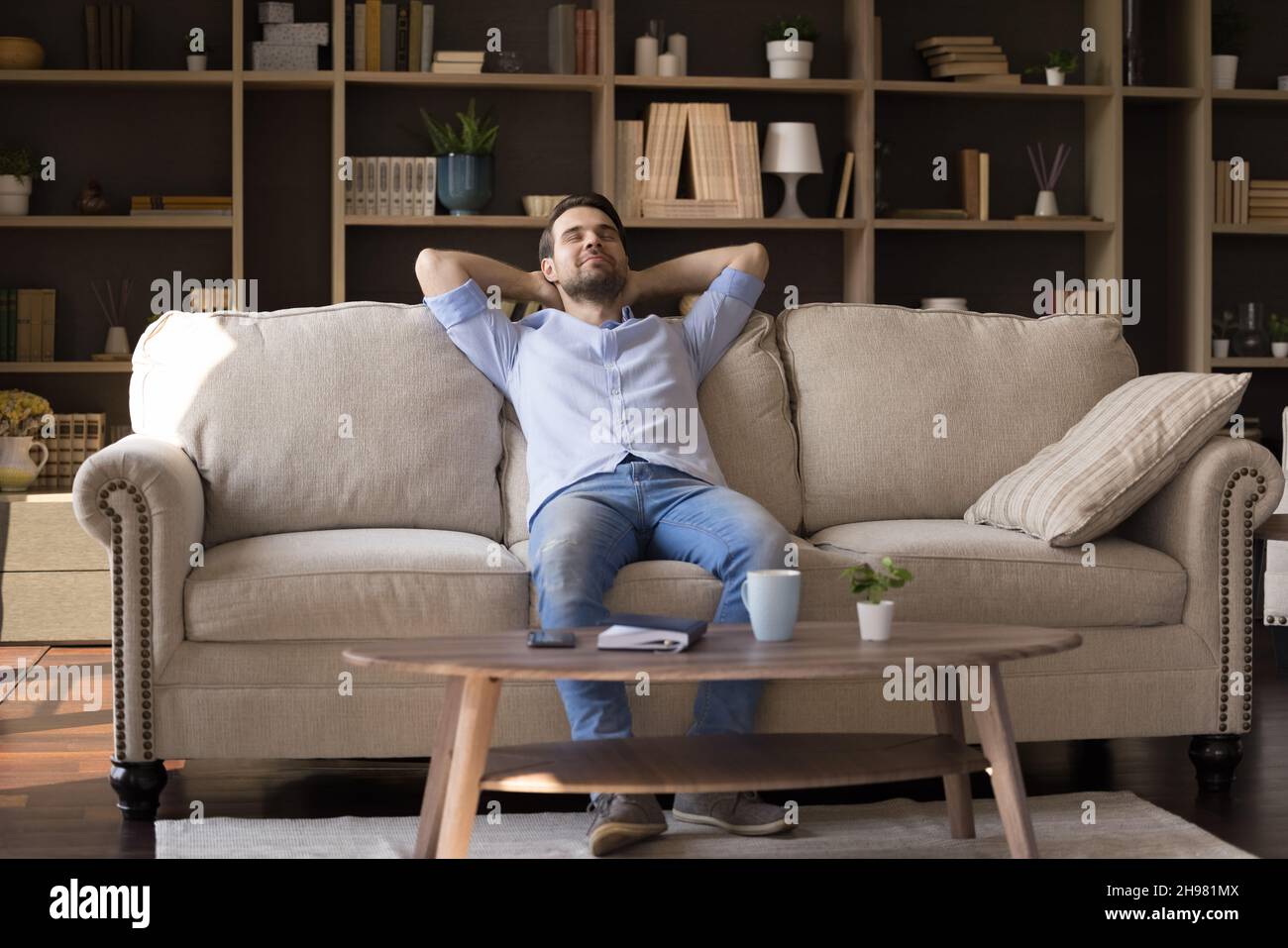 Resting sofa thinking hi-res stock photography and images - Alamy