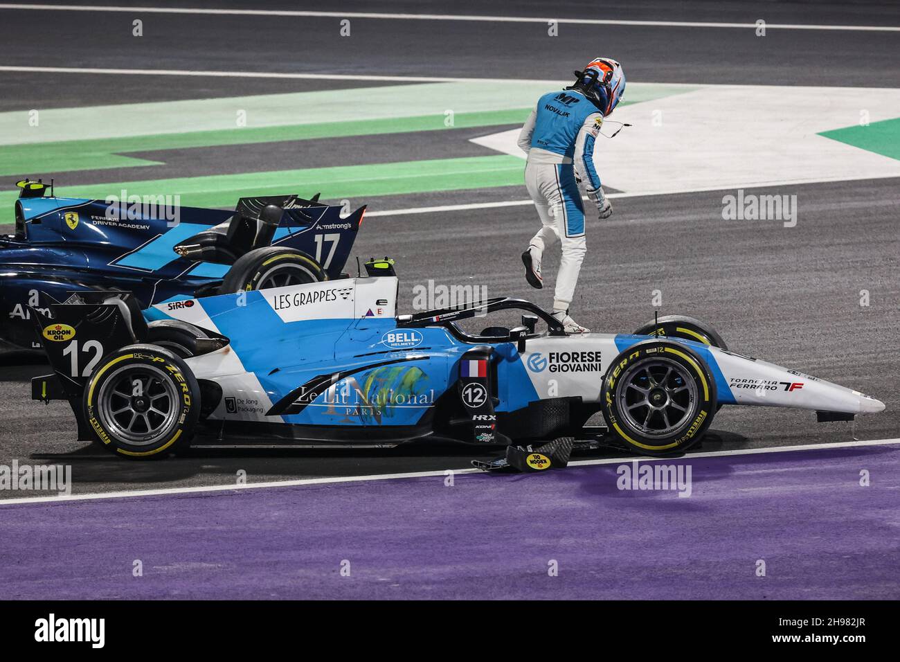 Novalak Clement, MP Motorsport, Dallara F2, after his crash in Race 2 ...